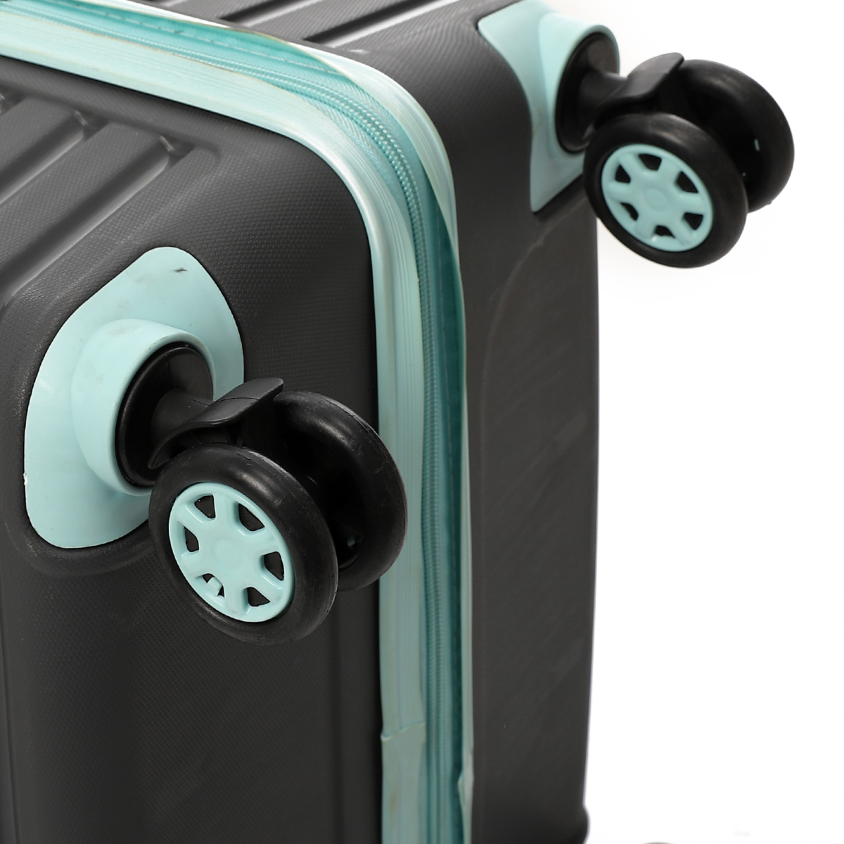 CROSSLAND Trolley Luggage Medium Size Grey - Turquoise| Lightweight ...